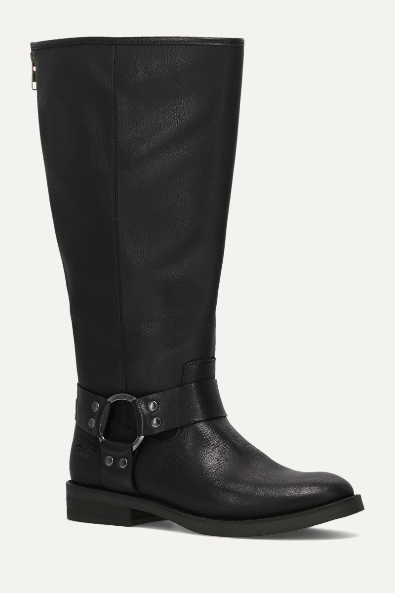 Women's Black Kellie Harness Wide Calf Boots | Frye & Co